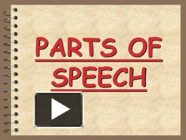 PARTS OF SPEECH presentation | free to download