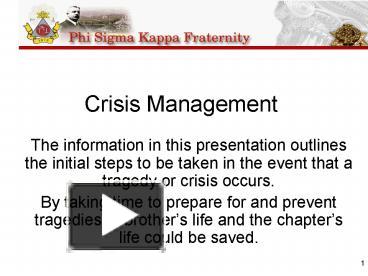 PPT – Crisis Management PowerPoint presentation | free to download - id ...