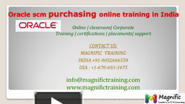 oracle scm online training tutorials presentation | free to download