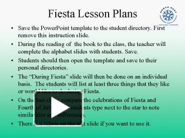 PPT – Fiesta Lesson Plans PowerPoint presentation | free to download ...