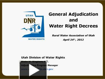 PPT – Utah Division of Water Rights PowerPoint presentation | free to ...