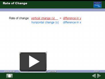 Rate of Change presentation | free to view