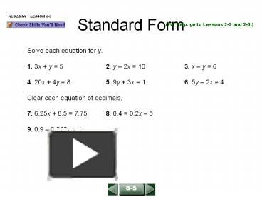 PPT – Standard Form PowerPoint presentation | free to download - id ...
