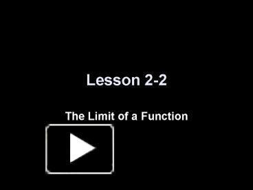 The Limit of a Function presentation | free to download