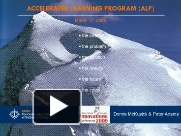 Accelerated Learning Program presentation | free to view