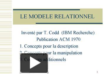 PPT – LE MODELE RELATIONNEL PowerPoint presentation | free to download ...