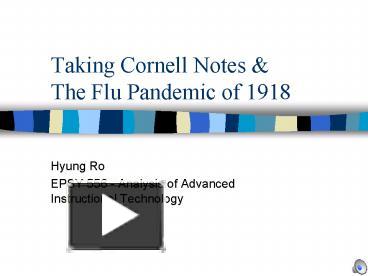 Taking Cornell Notes presentation | free to view
