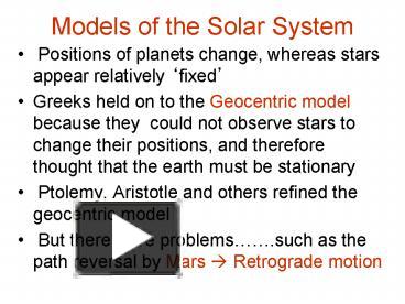 Models of the Solar System presentation | free to download