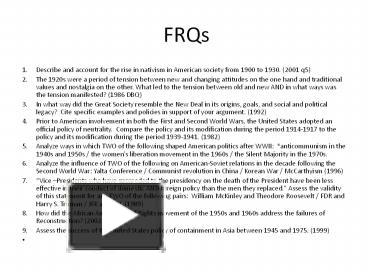 FRQs presentation | free to download