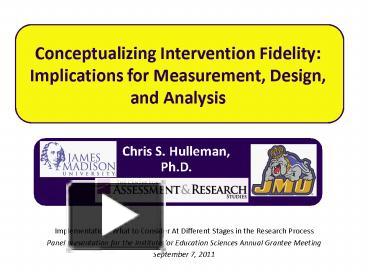 Conceptualizing Intervention Fidelity: Implications for Measurement ...