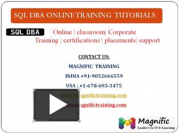 PPT – sql dba online training classes PowerPoint presentation | free to ...