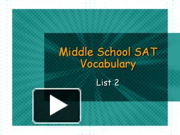 Middle School SAT Vocabulary presentation | free to download