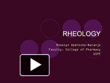 PPT – RHEOLOGY PowerPoint presentation | free to download - id: 6d56d8 ...