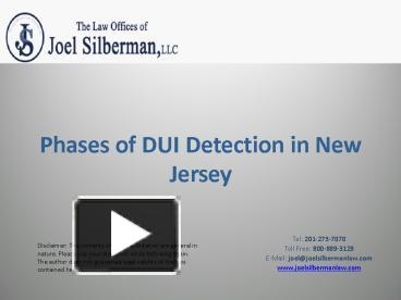 Phases of DUI Detection in New Jersey presentation | free to download