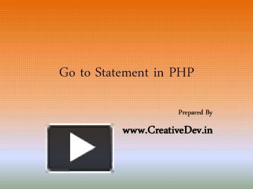 PPT – Goto Statement in PHP - Learn in 20 Mins PowerPoint presentation ...
