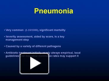Pneumonia presentation | free to view