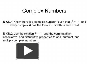 complex numbers presentation | free to download