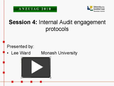 Session 4: Internal Audit engagement protocols presentation | free to view