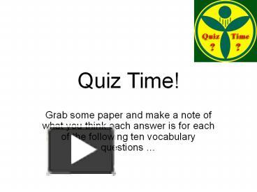 Quiz Time! presentation | free to download