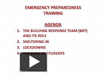 EMERGENCY PREPAREDNESS TRAINING presentation | free to download