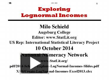 Milo Schield presentation | free to download