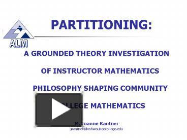 PARTITIONING: presentation | free to download