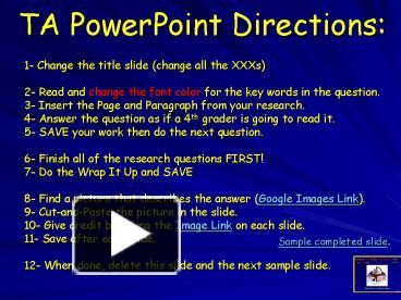 TA PowerPoint Directions: presentation | free to download