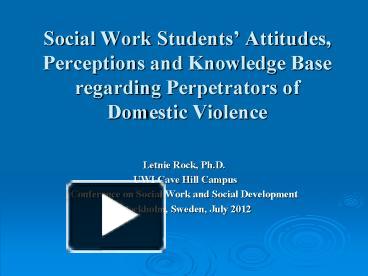 Social Work Students presentation | free to view