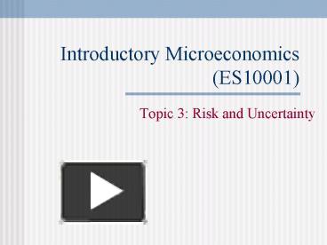 PPT – Introductory Microeconomics (ES10001) PowerPoint presentation ...