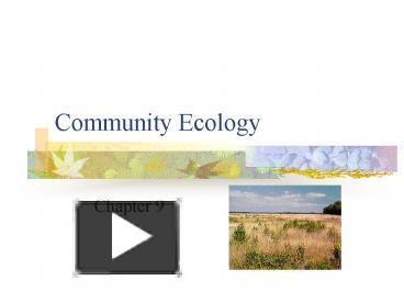 Community Ecology presentation | free to download