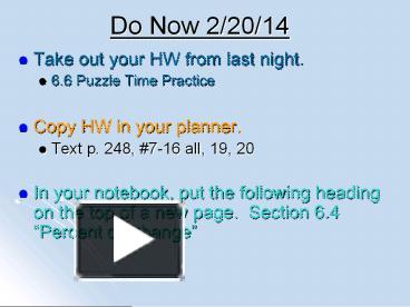 PPT – Do Now 2/20/14 PowerPoint presentation | free to download - id ...