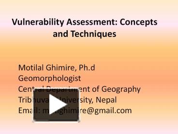 PPT – Vulnerability Assessment: Concepts and Techniques PowerPoint ...