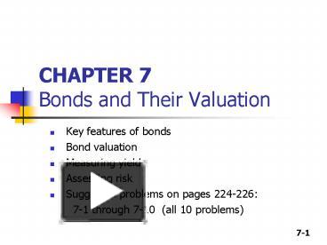 PPT – CHAPTER 7 Bonds and Their Valuation PowerPoint presentation ...