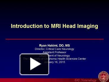 Introduction to MRI Head Imaging presentation | free to download