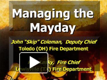 Managing the Mayday presentation | free to download