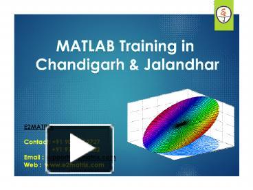 MATLAB Training In Jalandhar presentation | free to download