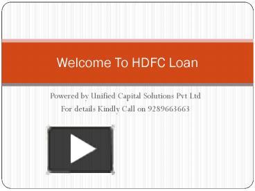 HDFC Loan presentation | free to download