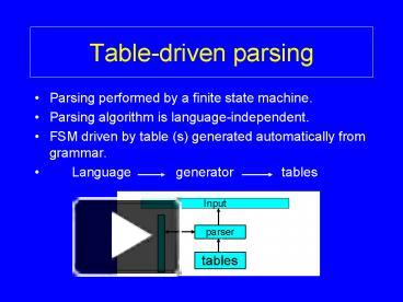 PPT – Table-driven parsing PowerPoint presentation | free to download ...