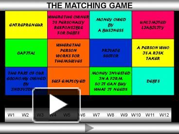 THE MATCHING GAME presentation | free to download