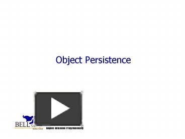 Object Persistence presentation | free to download