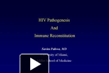 HIV Pathogenesis presentation | free to view