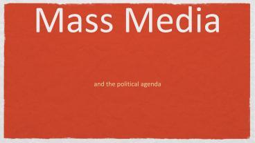 PPT – Mass Media PowerPoint presentation | free to download - id ...