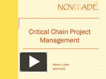 Critical Chain Project Management presentation | free to download