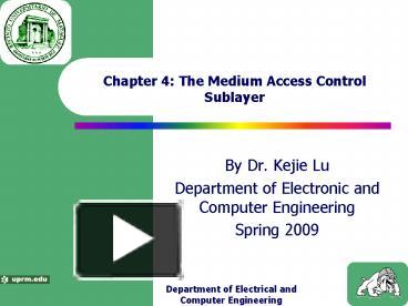 Chapter 4: The Medium Access Control Sublayer presentation | free to view