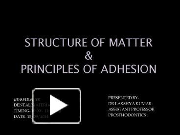 STRUCTURE OF MATTER presentation | free to download
