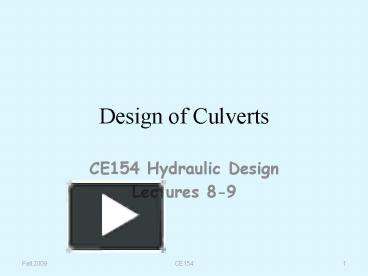 Design of Culverts presentation | free to view