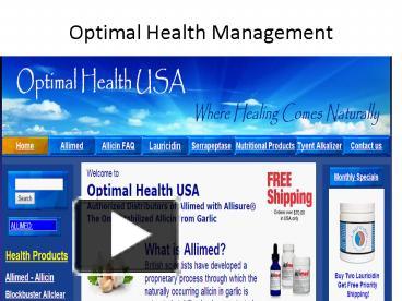 PPT – optimal health management PowerPoint presentation | free to ...