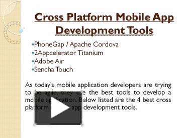 PPT – Cross Platform Mobile App Development Tools PowerPoint ...