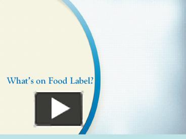 Importance of Food Labels (1) presentation | free to download