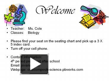Teacher: Ms. Cole presentation | free to download